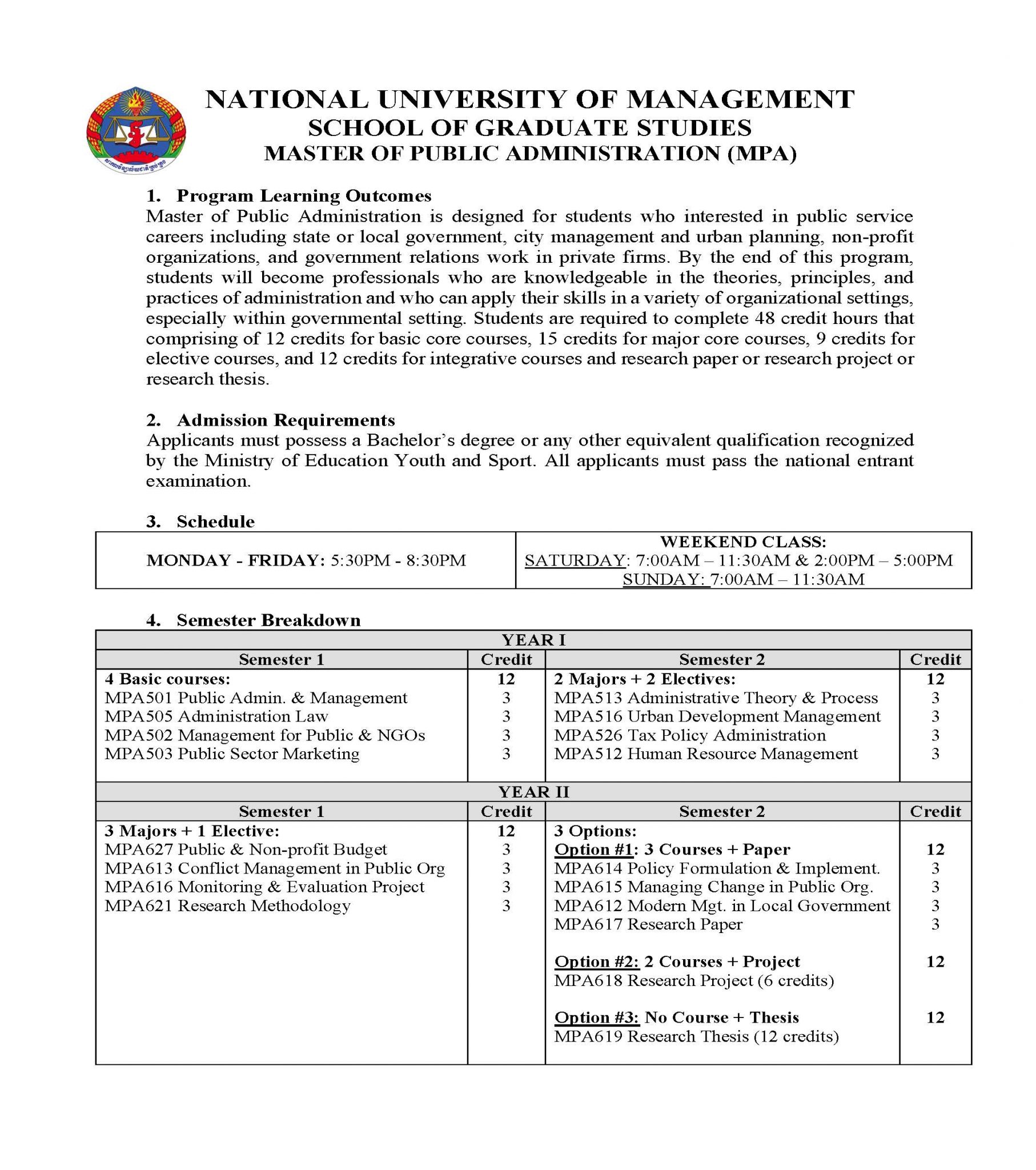Master of Public Administration (MPA) – School of Graduate Studies