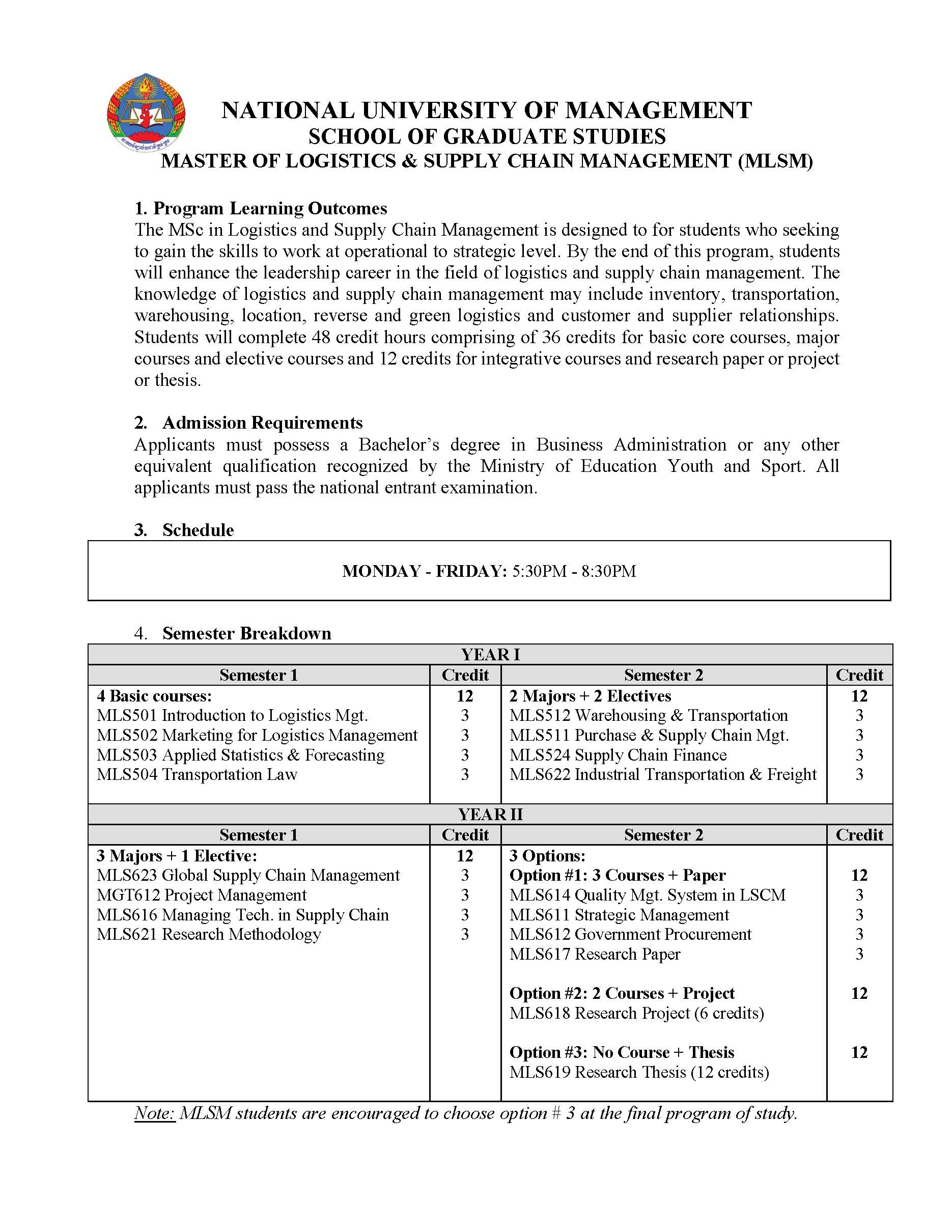 Master of Logistics & Supply Chain Management (MLSM) – School of ...