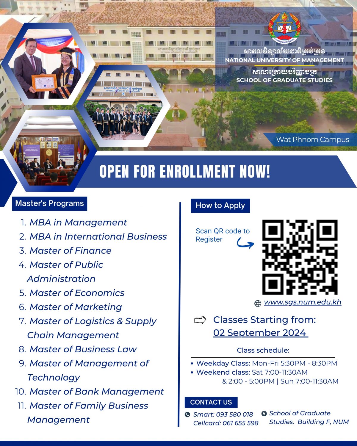 Open for Enrollment for All Master Programs